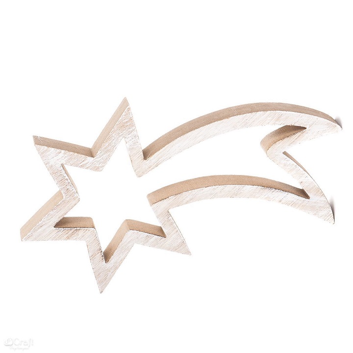 Dřevěná dekorace Padající hvězda 13 x 25 cm