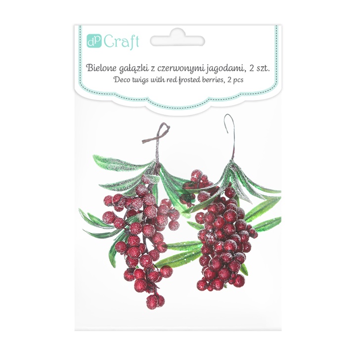 Dekorativni vetvicky cervenych bobuli 2 ks