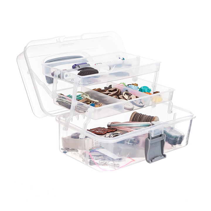 Plastovy organizer na kreativni komponenty 27 x 16 x 13 cm